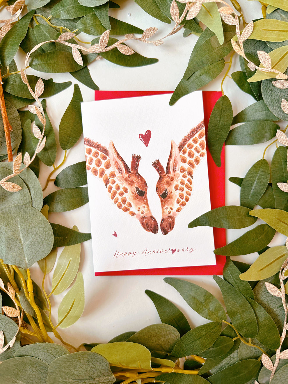 Giraffe Anniversary Card – Just Smile Designs